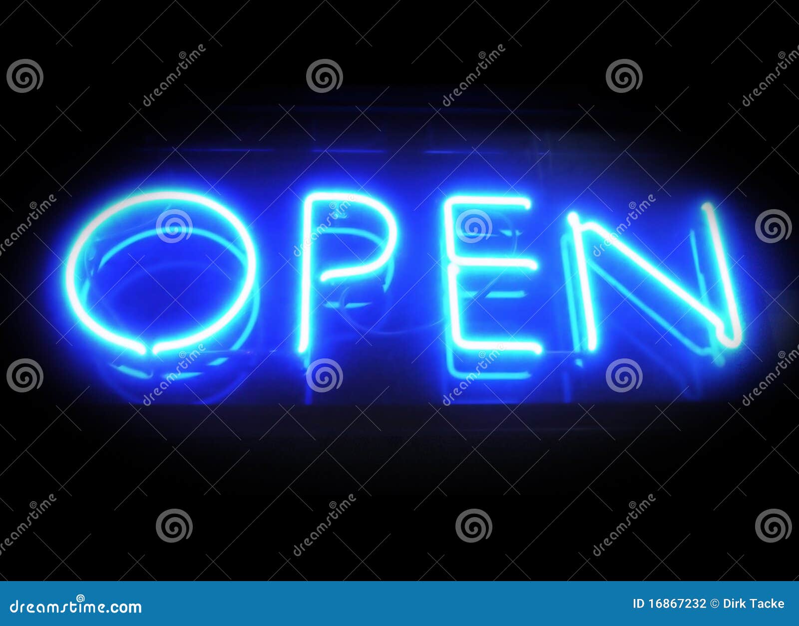 Open for Business Neon Sign at Night Stock Photo - Image of light, shop ...