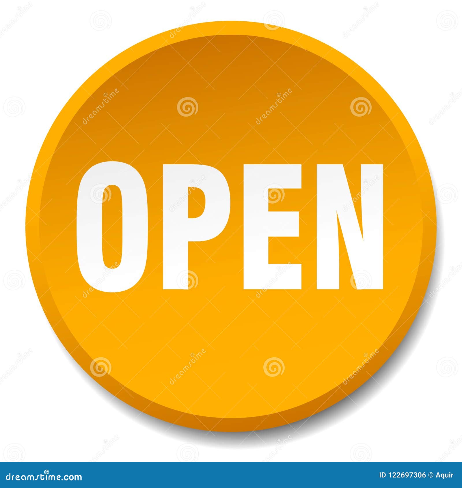 Open button stock vector. Illustration of flat, sign - 122697306