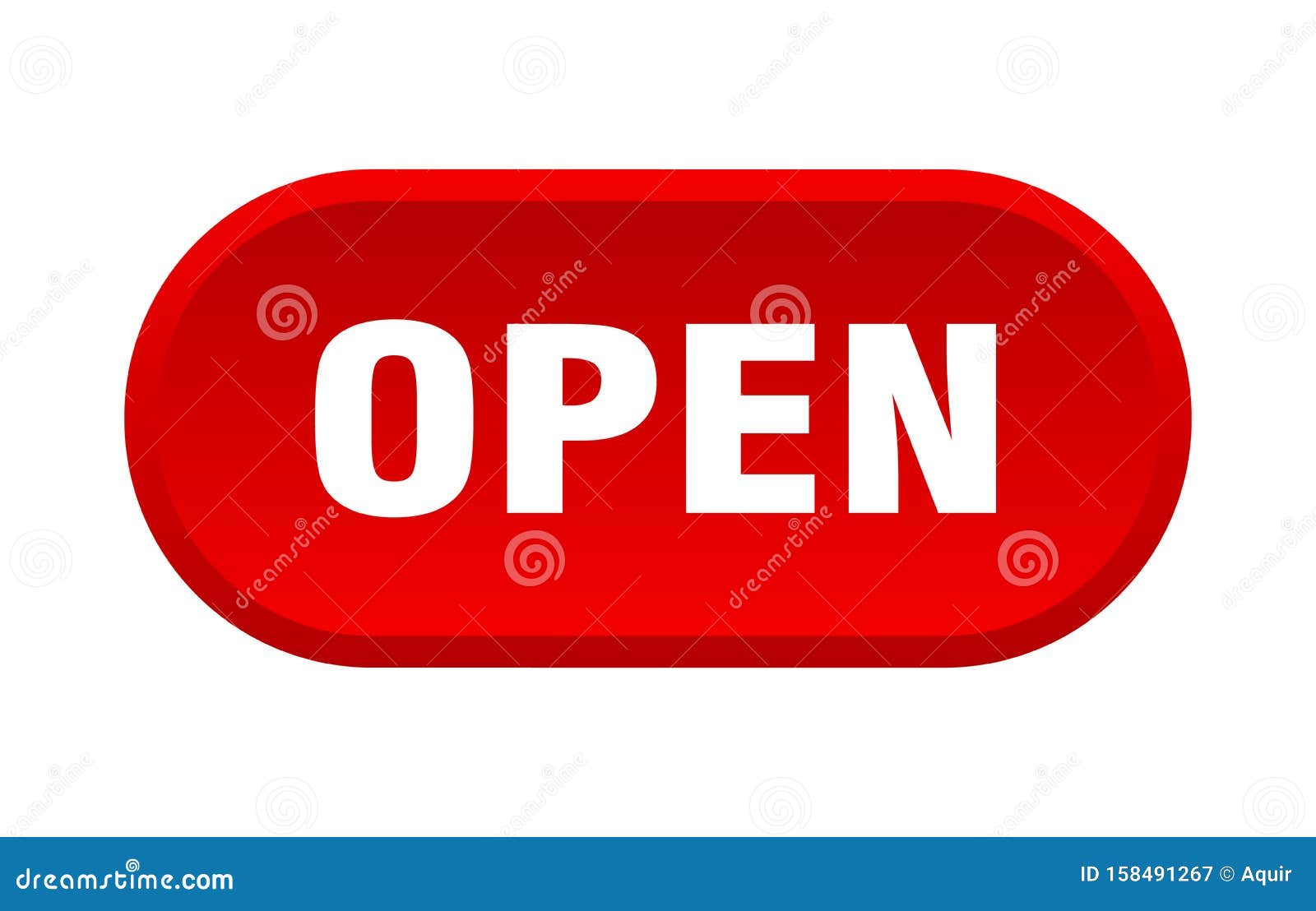 Open button stock vector. Illustration of banner, button - 158491267