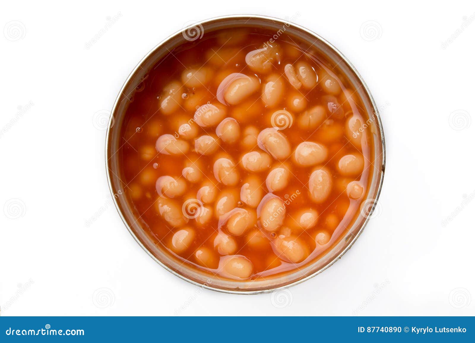Open can of baked beans stock photo. Image of healthy - 87740890