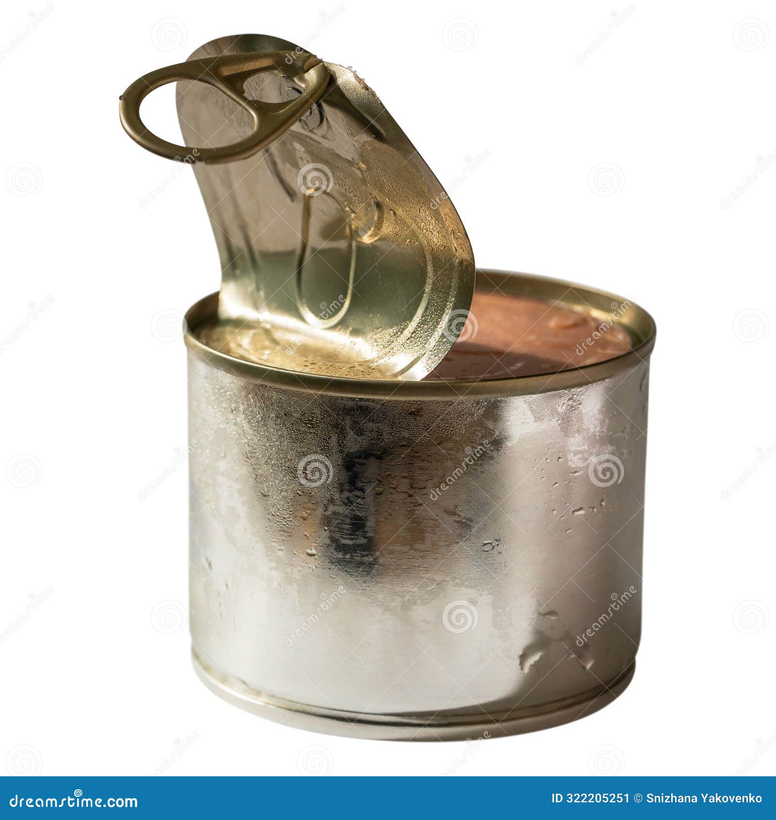 An Open Can with Drops of Condensate. Canned Meat, Fish, Pate Stock ...
