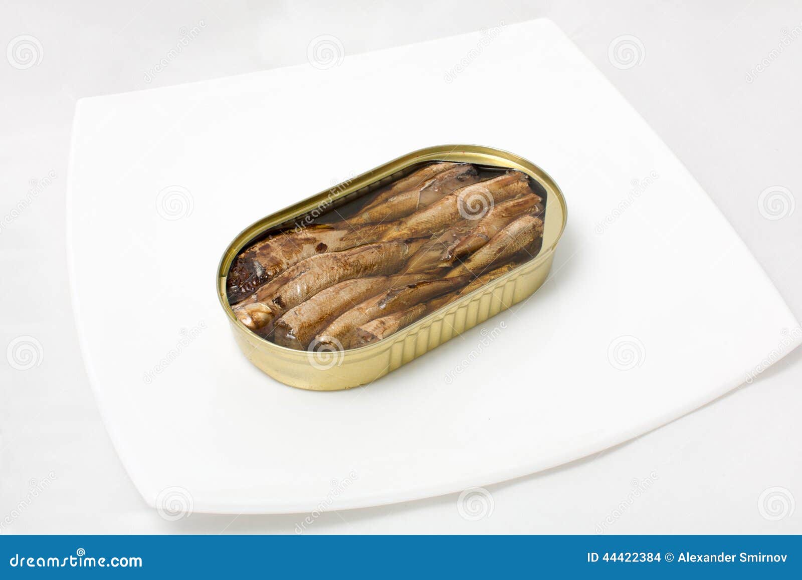 Open Can of Fish in a Plate Stock Photo - Image of eating, diet: 44422384