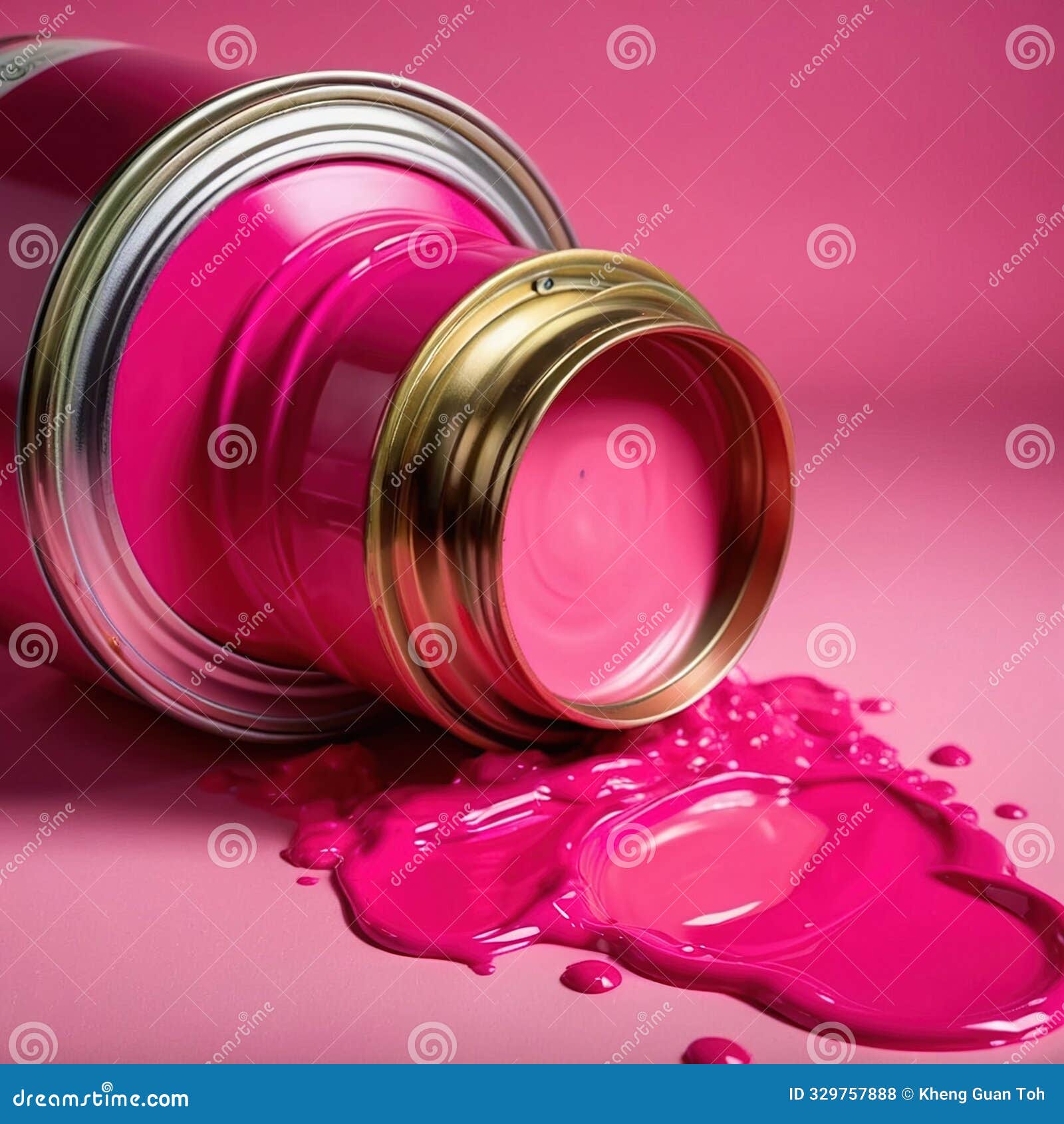 Open Can of Paint with Pink Paint , Color Concept Stock Illustration ...