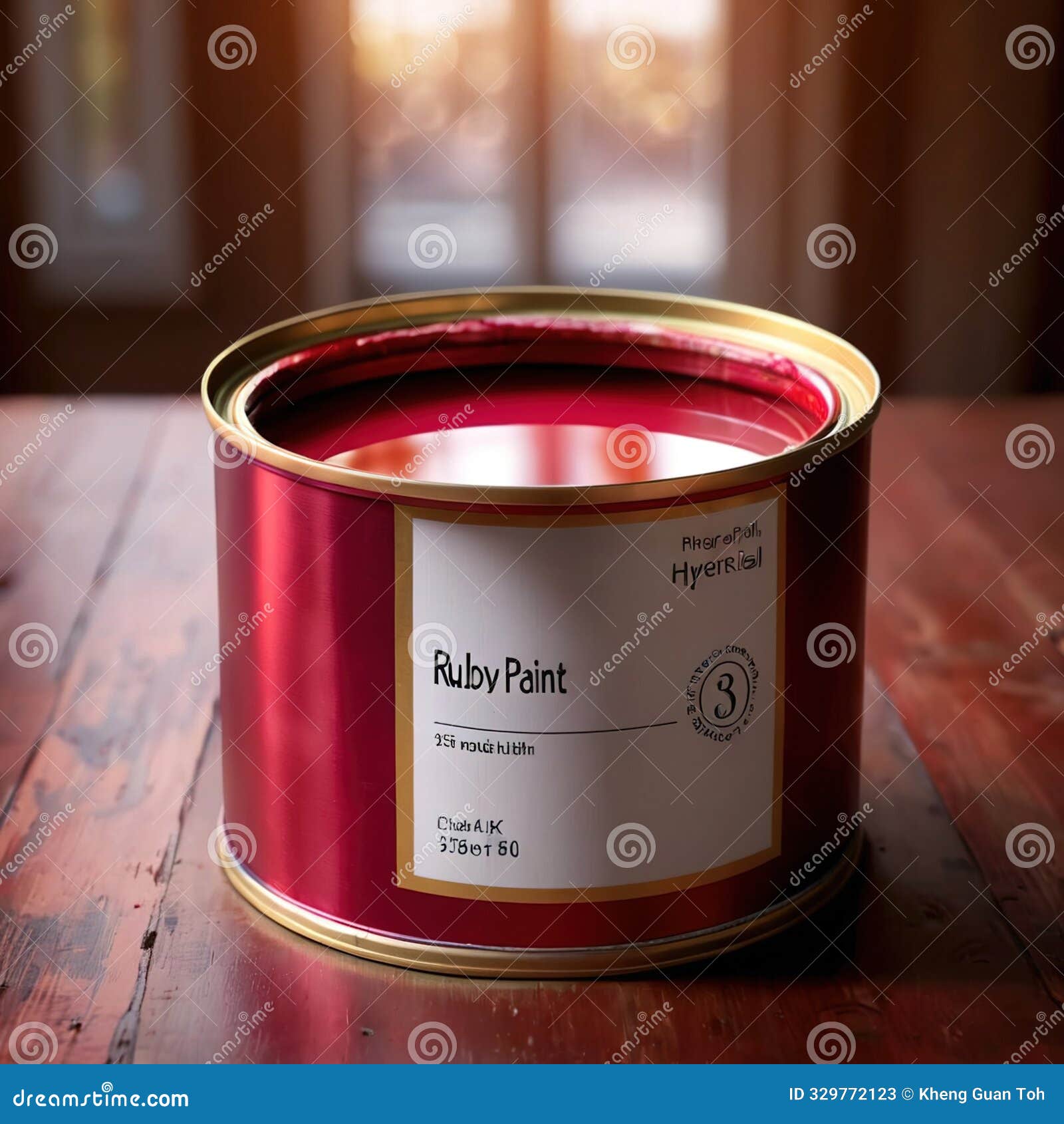 Open Can of Paint with Ruby Paint , Color Concept Stock Illustration ...