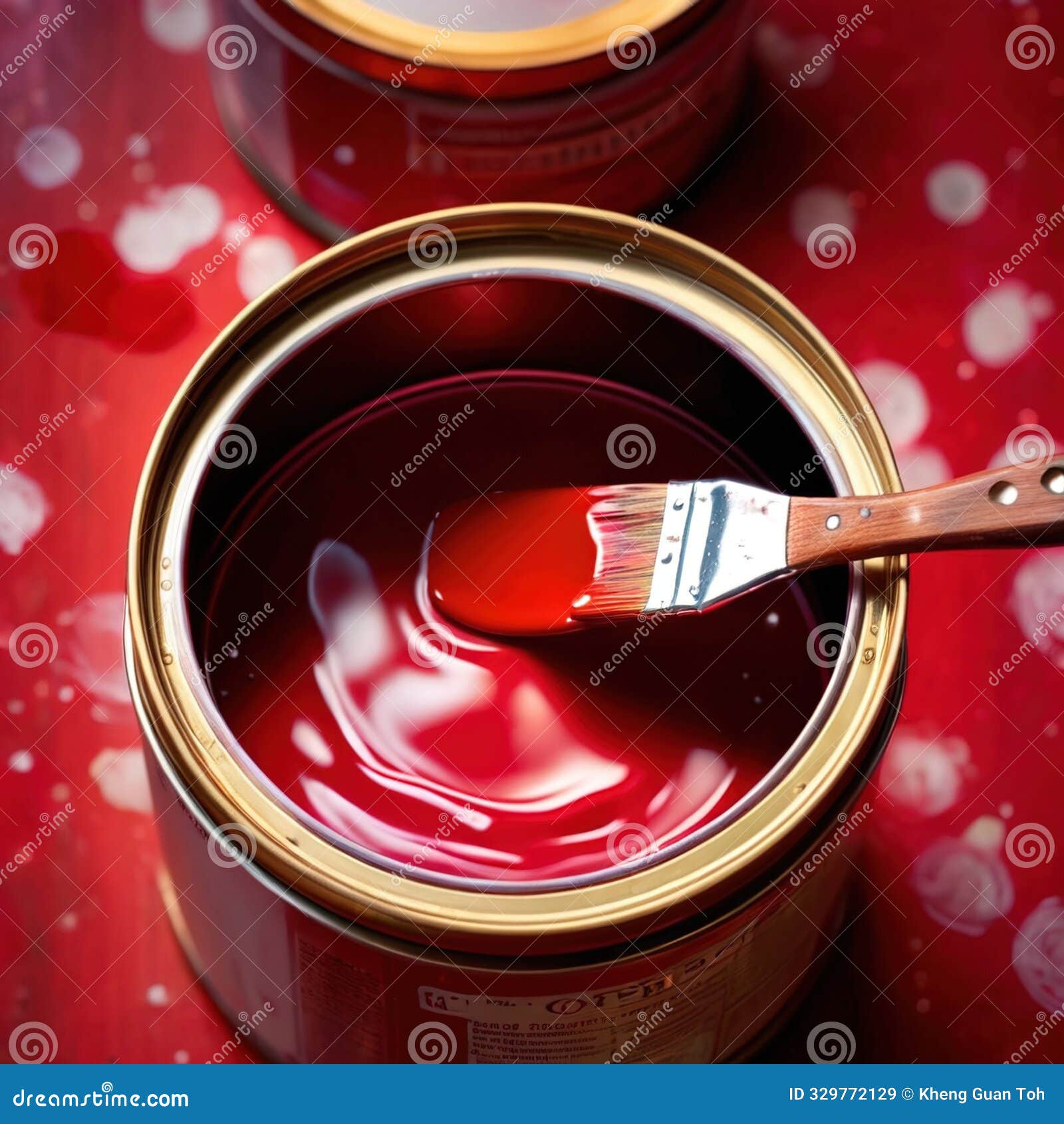 Open Can of Paint with Ruby Paint , Color Concept Stock Illustration ...