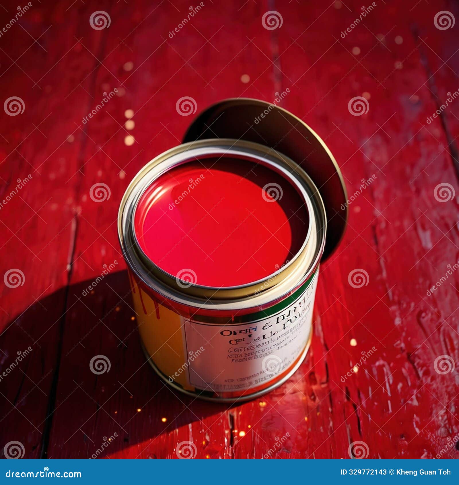 Open Can of Paint with Ruby Paint , Color Concept Stock Illustration ...