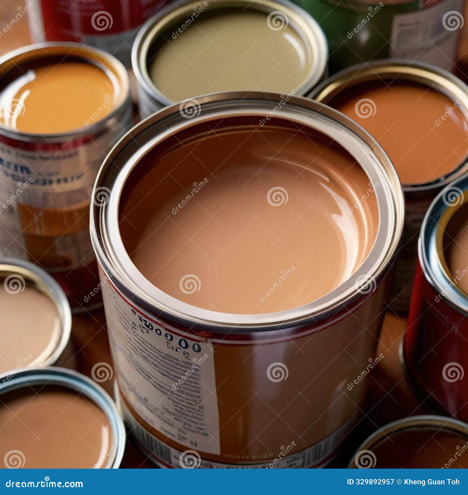Open Can of Paint with Tan Paint , Color Concept Stock Illustration ...