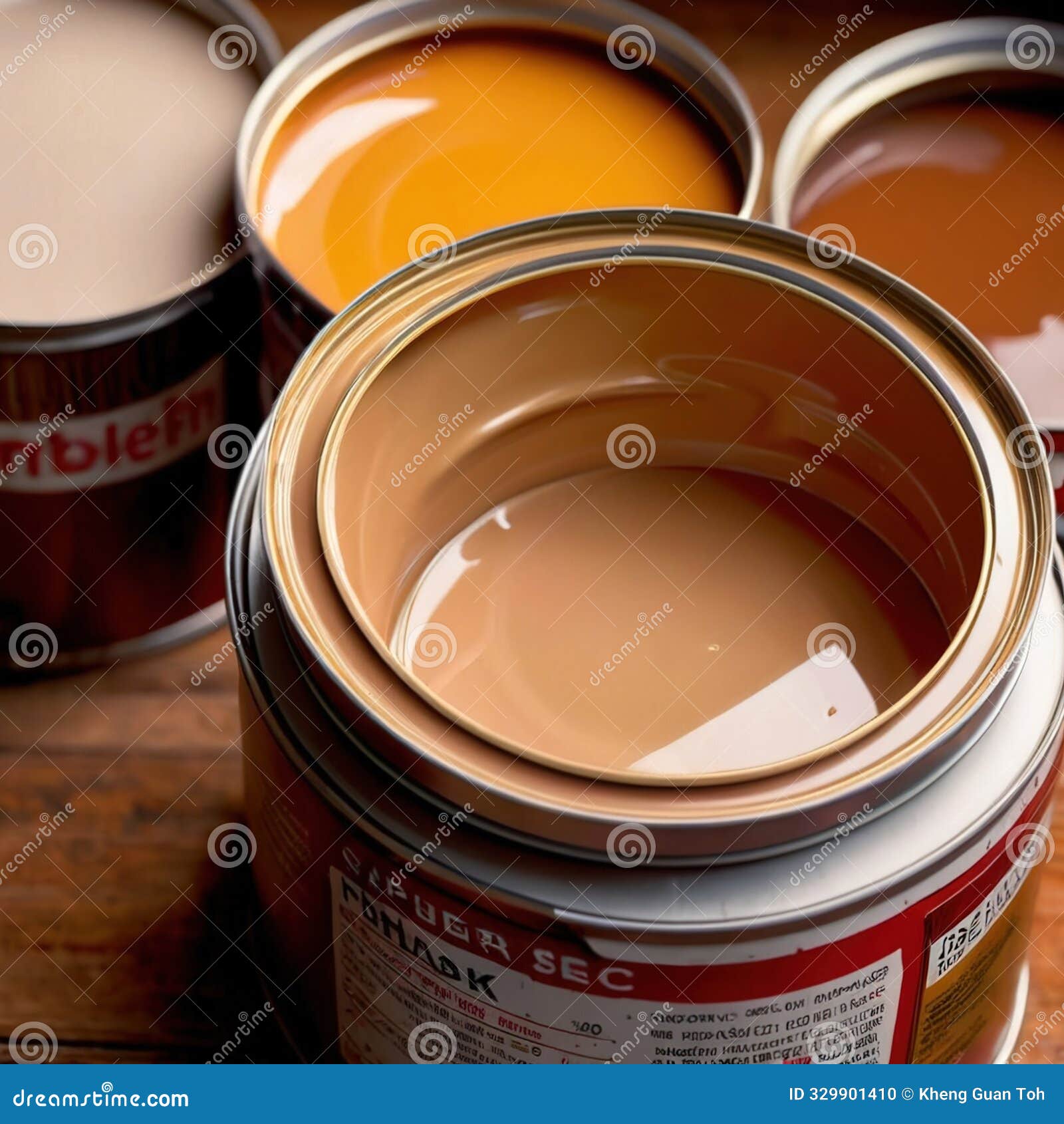 Open Can of Paint with Tan Paint , Color Concept Stock Illustration ...