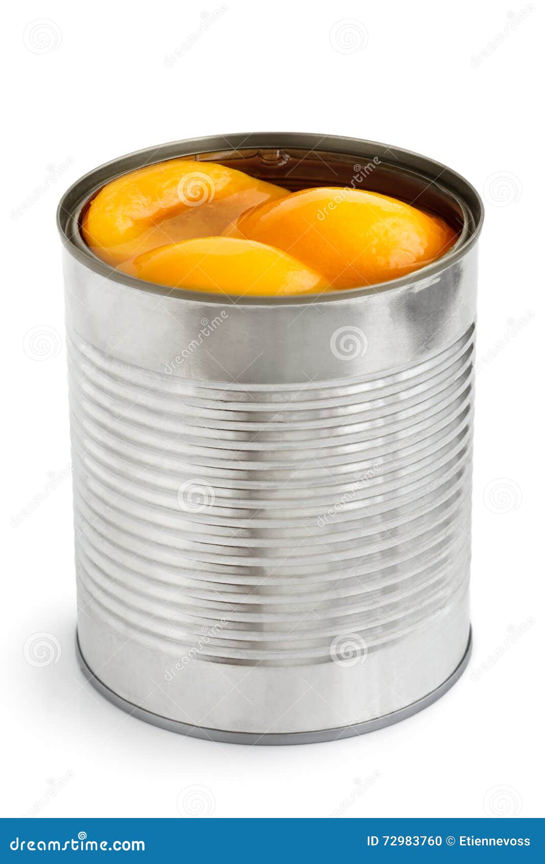 Open Can of Peach Halves in Syrup. Stock Photo - Image of sweet, fruits ...