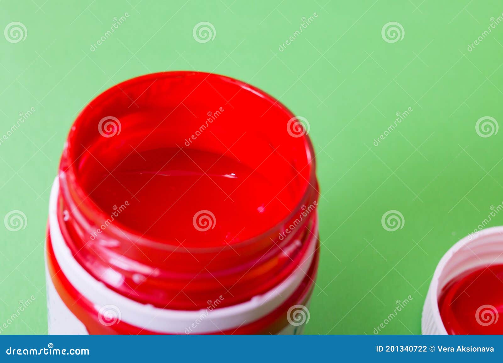 Open Can with Red Paint Close Up Stock Photo - Image of color, group ...