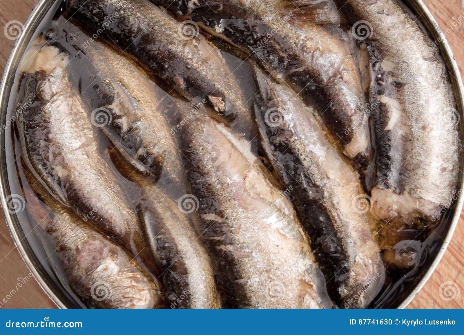 Open can of sprats stock photo. Image of kipper, portion - 87741630