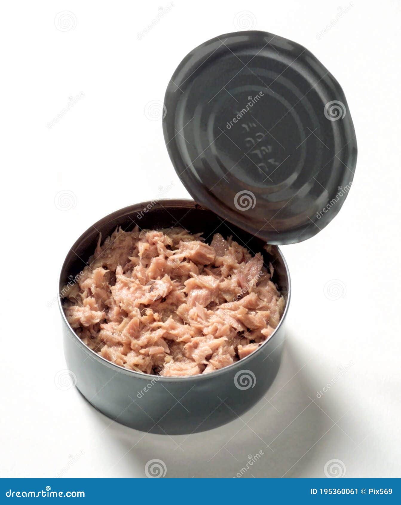 An open can of tuna fish. stock image. Image of preserved - 195360061