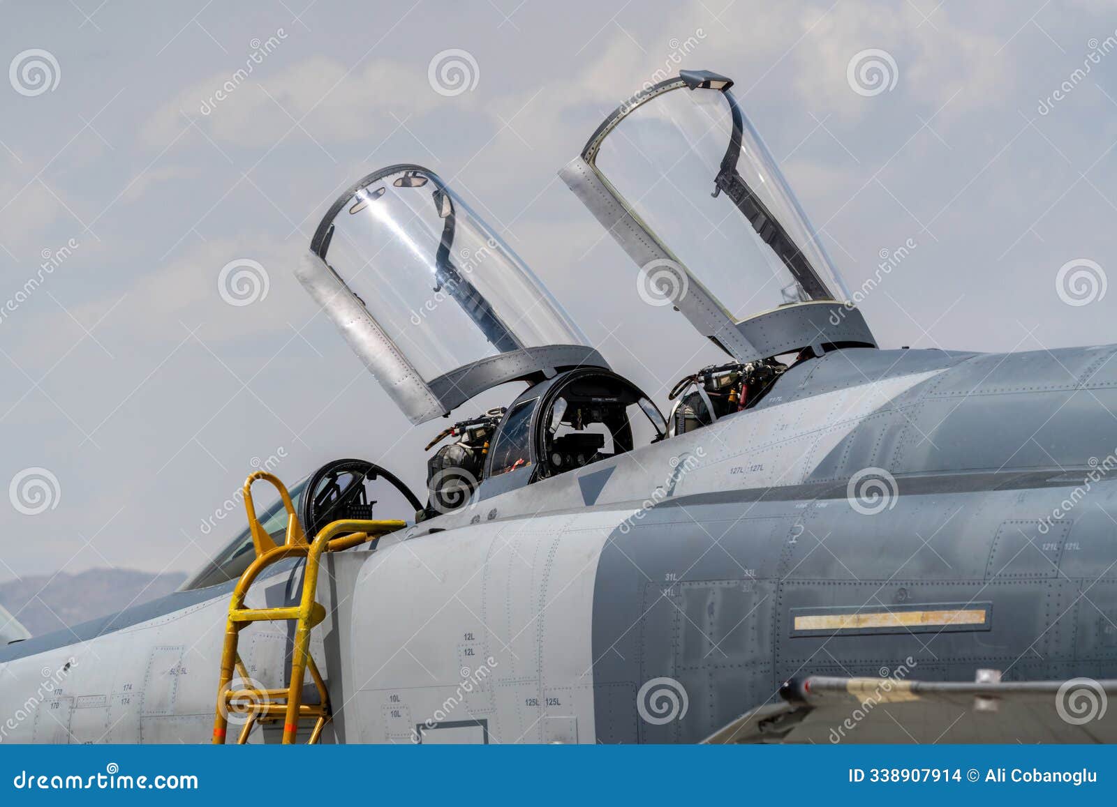 Open Canopies of a Fighter Jet Stock Photo - Image of ejection, pilot ...