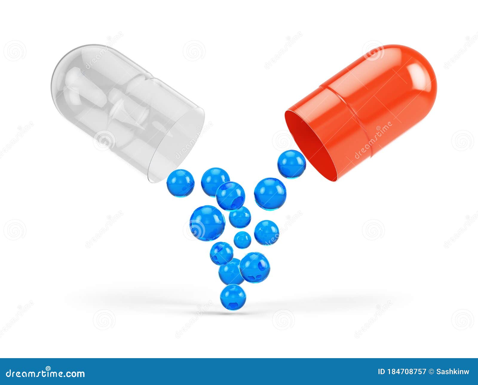 Open Capsule, Geïsoleerd Op Witte Achtergrond Stock Illustratie ...