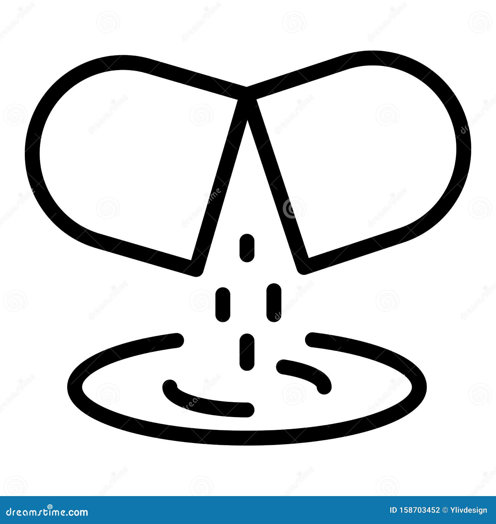 Open Capsule Icon, Outline Style Stock Vector - Illustration of ...