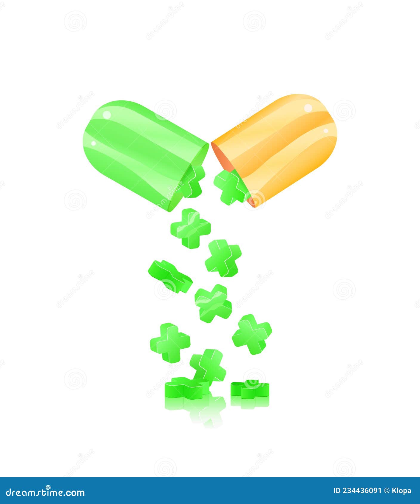 Open pill capsule stock vector. Illustration of injury - 234436091