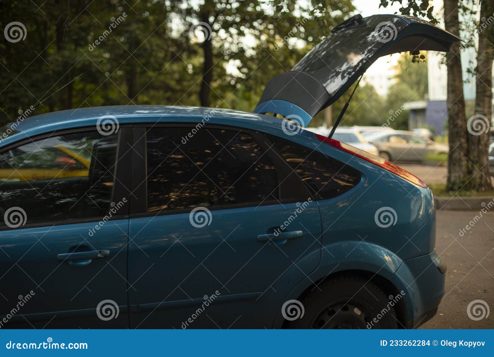 Open Car. Back Door of Transport Stock Photo - Image of packing, drive ...