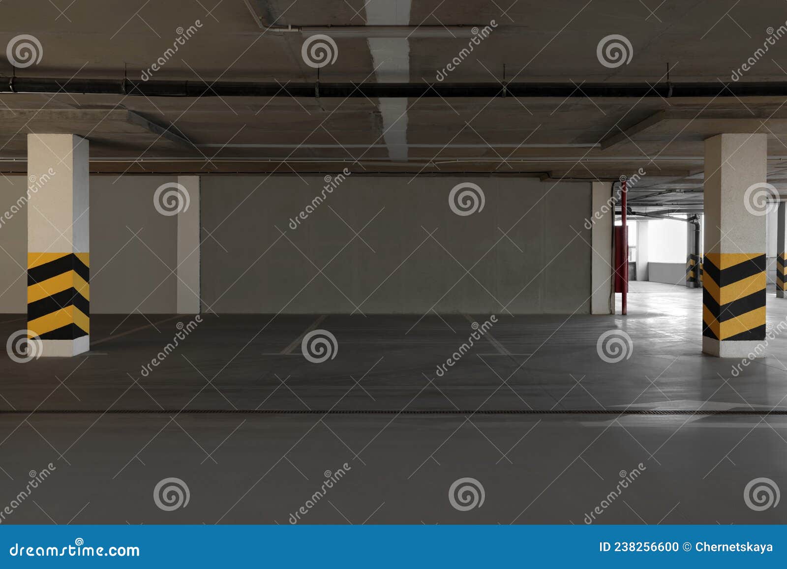 Open Car Parking Garage with Marking Lines Stock Photo - Image of grey ...