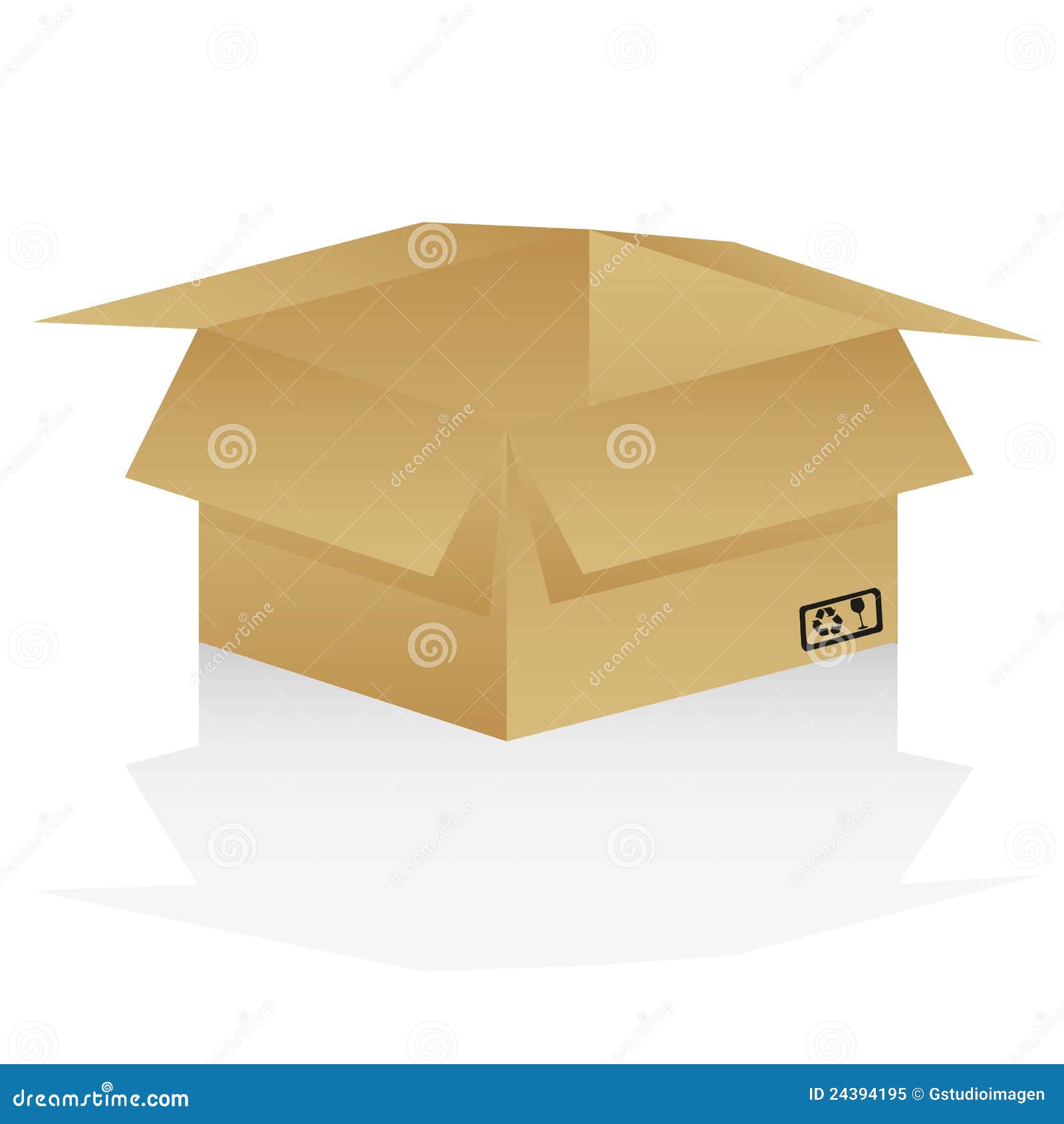 Open cardboard box stock vector. Illustration of crate - 24394195