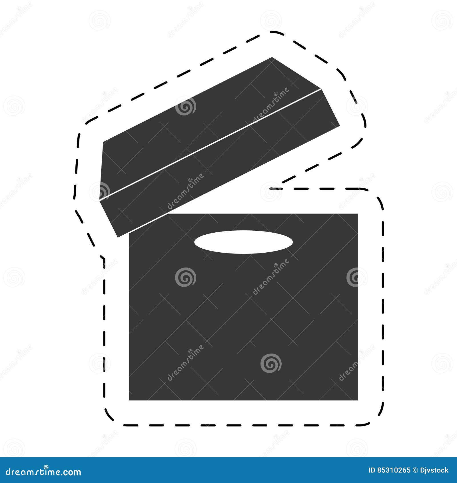Open Cardboard Box Delivery Pictogram Stock Illustration - Illustration ...