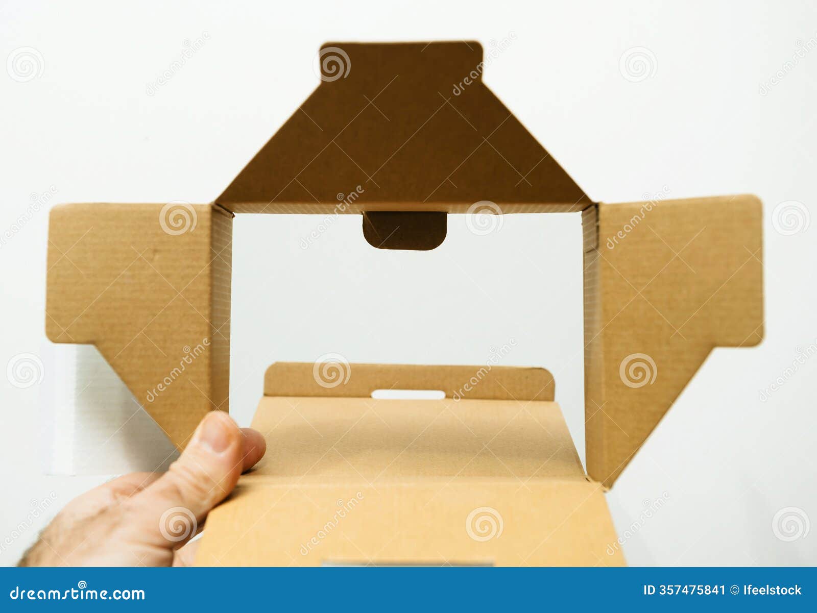 Open Cardboard Box With Folded Flaps Royalty-Free Stock Photography ...