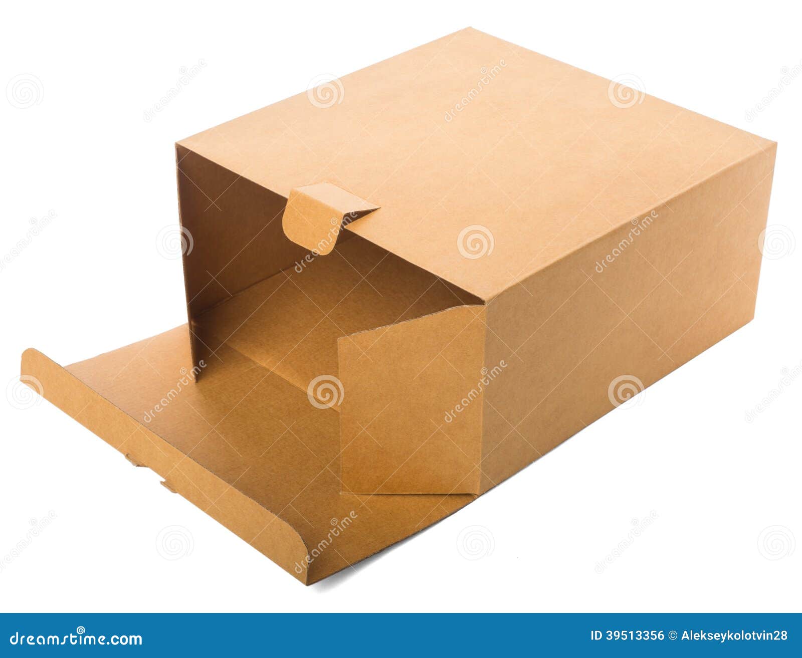 Open Cardboard Box Isolated on White Background. Stock Photo - Image of ...