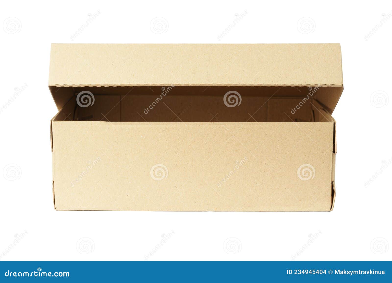 Open Cardboard Box Isolated on White Background Stock Photo - Image of ...