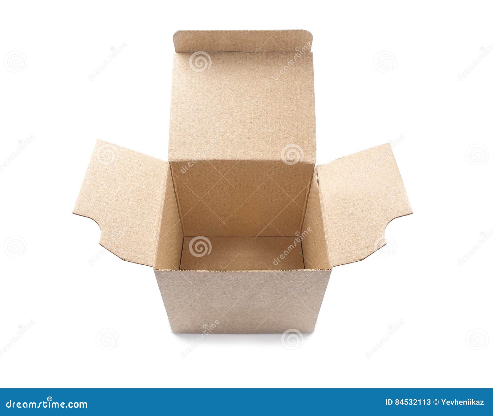 Open Cardboard Box on a Isolated White Background with Shadow Stock ...