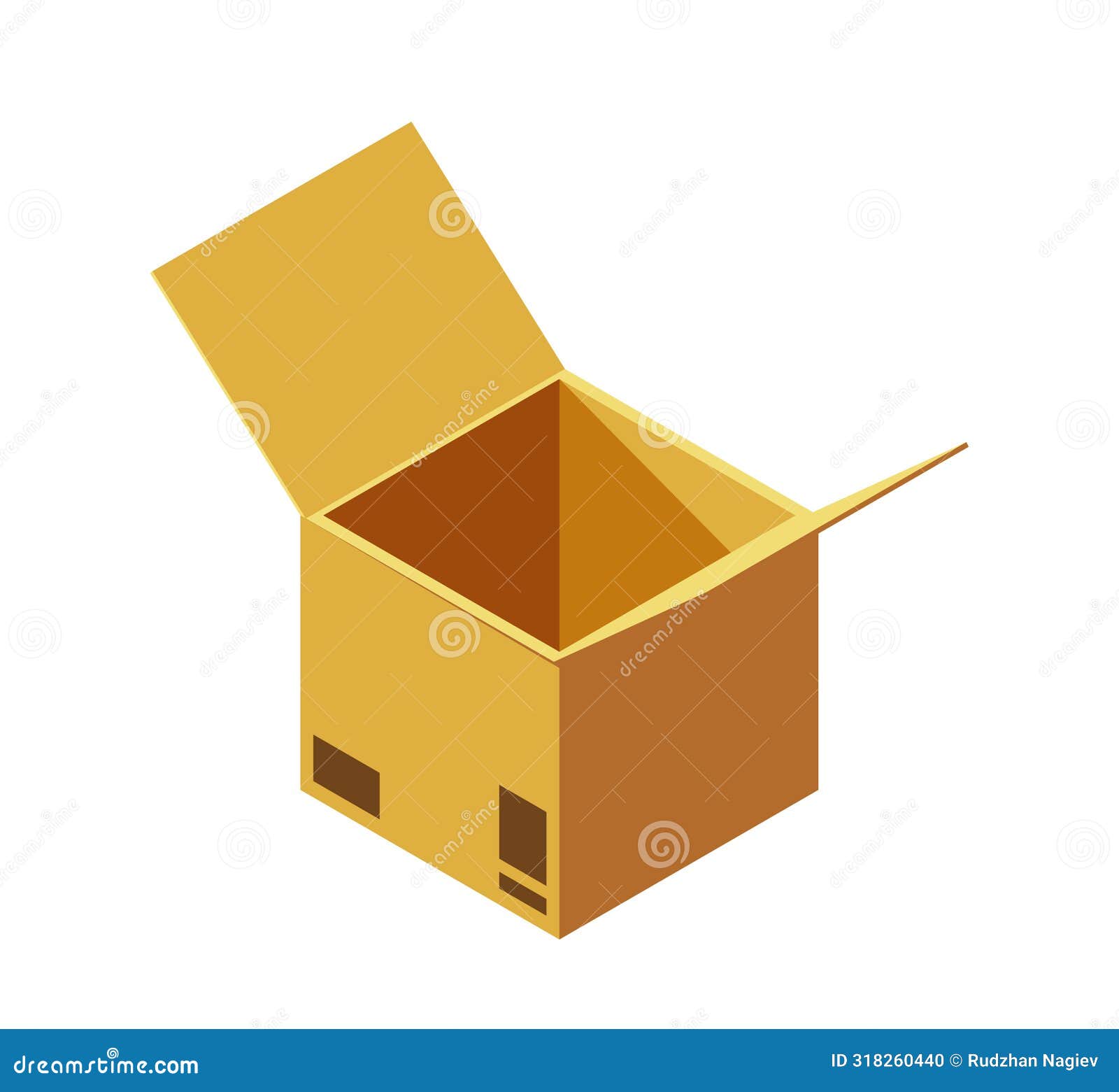 Open Cardboard Box, Isometric Vector Illustration on a White Background ...