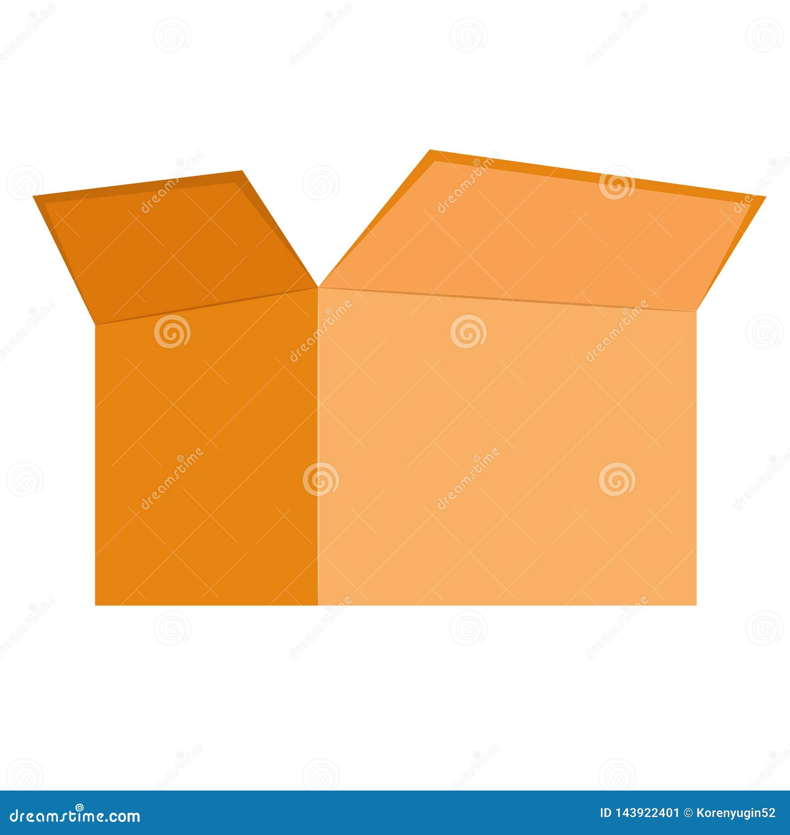 Open Cardboard Box Pack Isolated Icon on White, Stock Vector ...