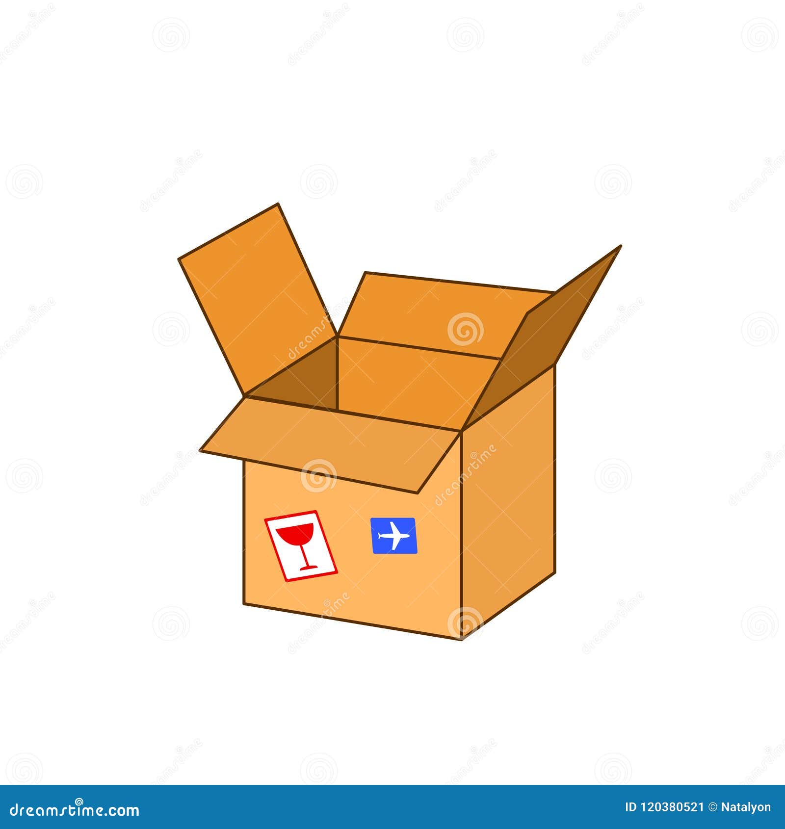 Open Cardboard Box Package, Delivery Illustration, Vector Stock Vector ...