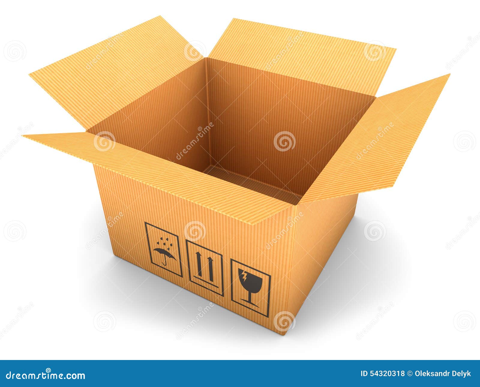 Open cardboard box stock illustration. Illustration of background ...