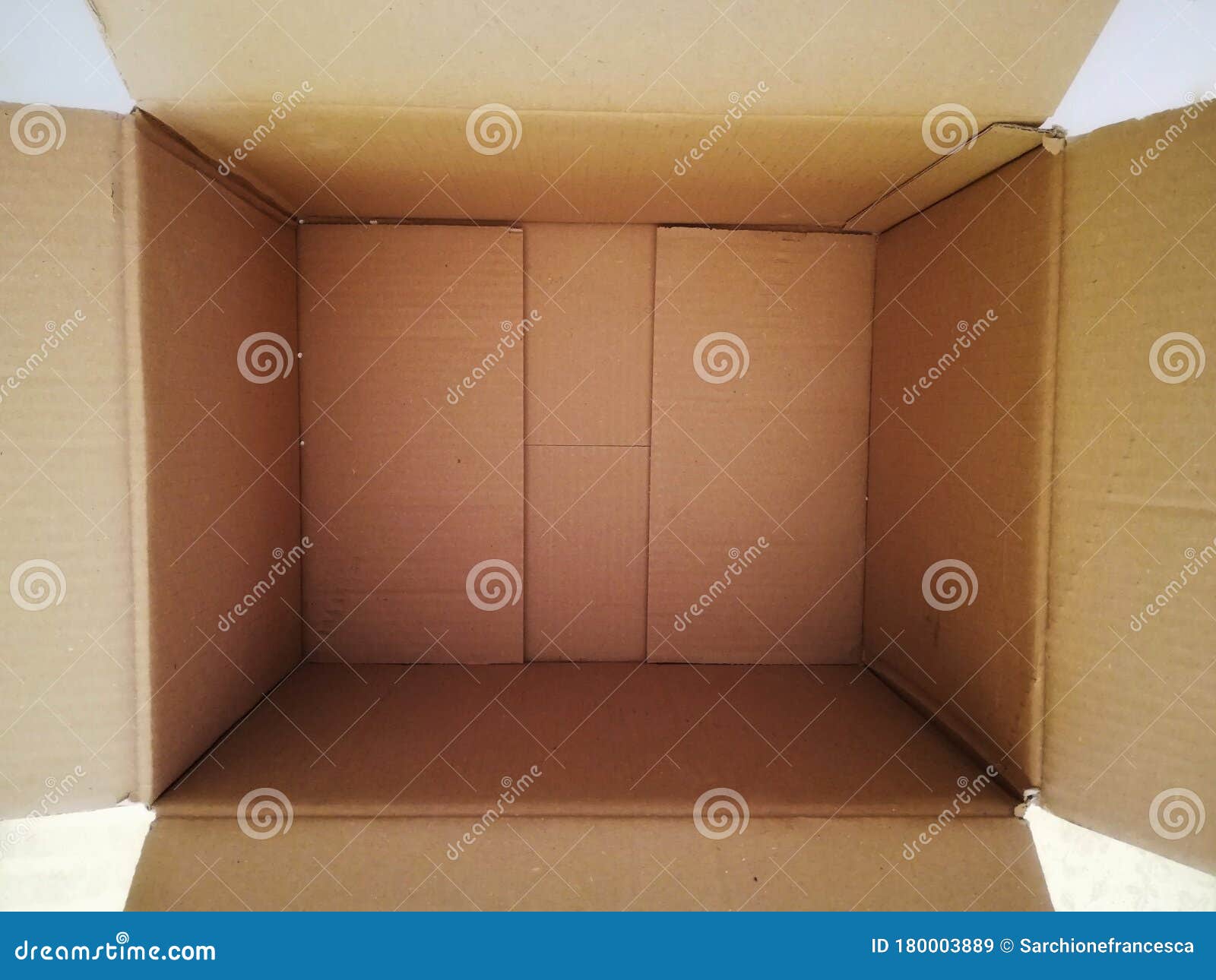 Open Cardboard Box Photographed from Above Stock Image - Image of post ...