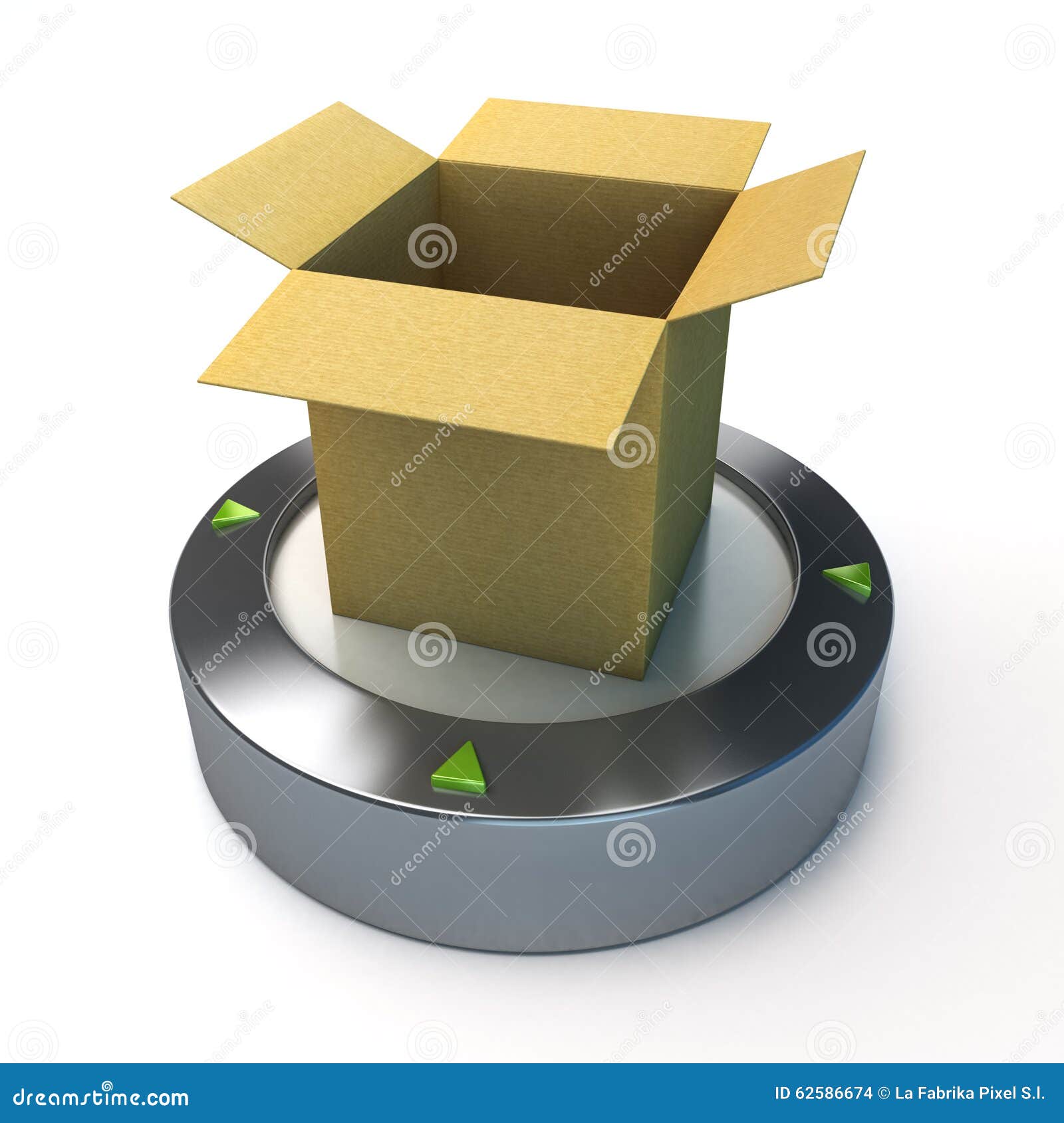 Open Cardboard Box on Platform Stock Illustration - Illustration of ...