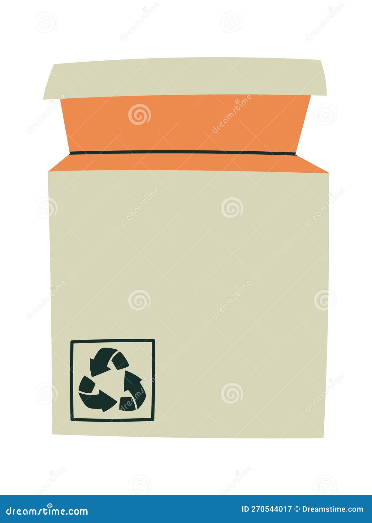 Open Cardboard Box with Recycle Material Sticker Flat Icon Stock Vector ...