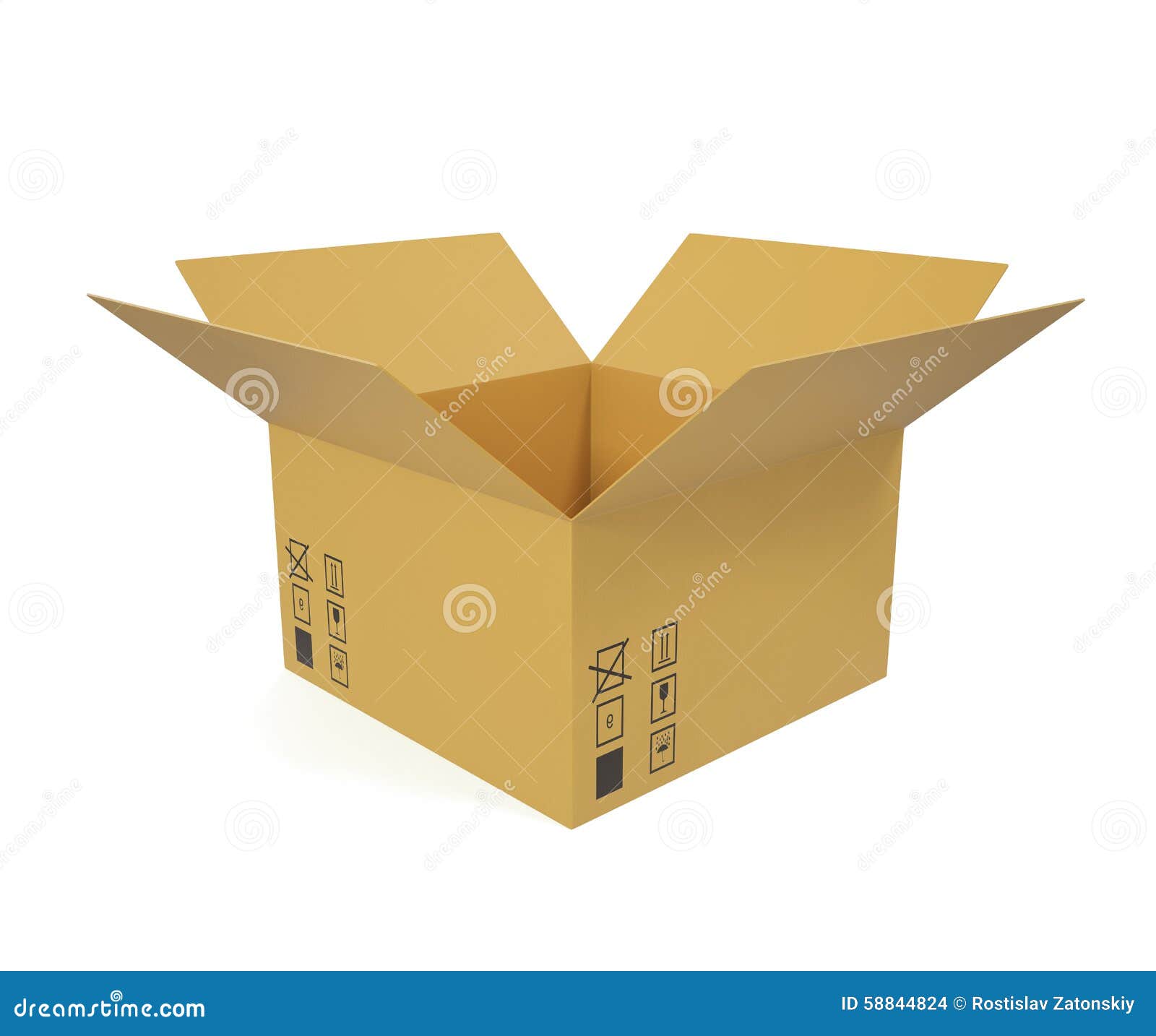 Open Cardboard Box for Shipping Goods Stock Photo - Image of isolated ...