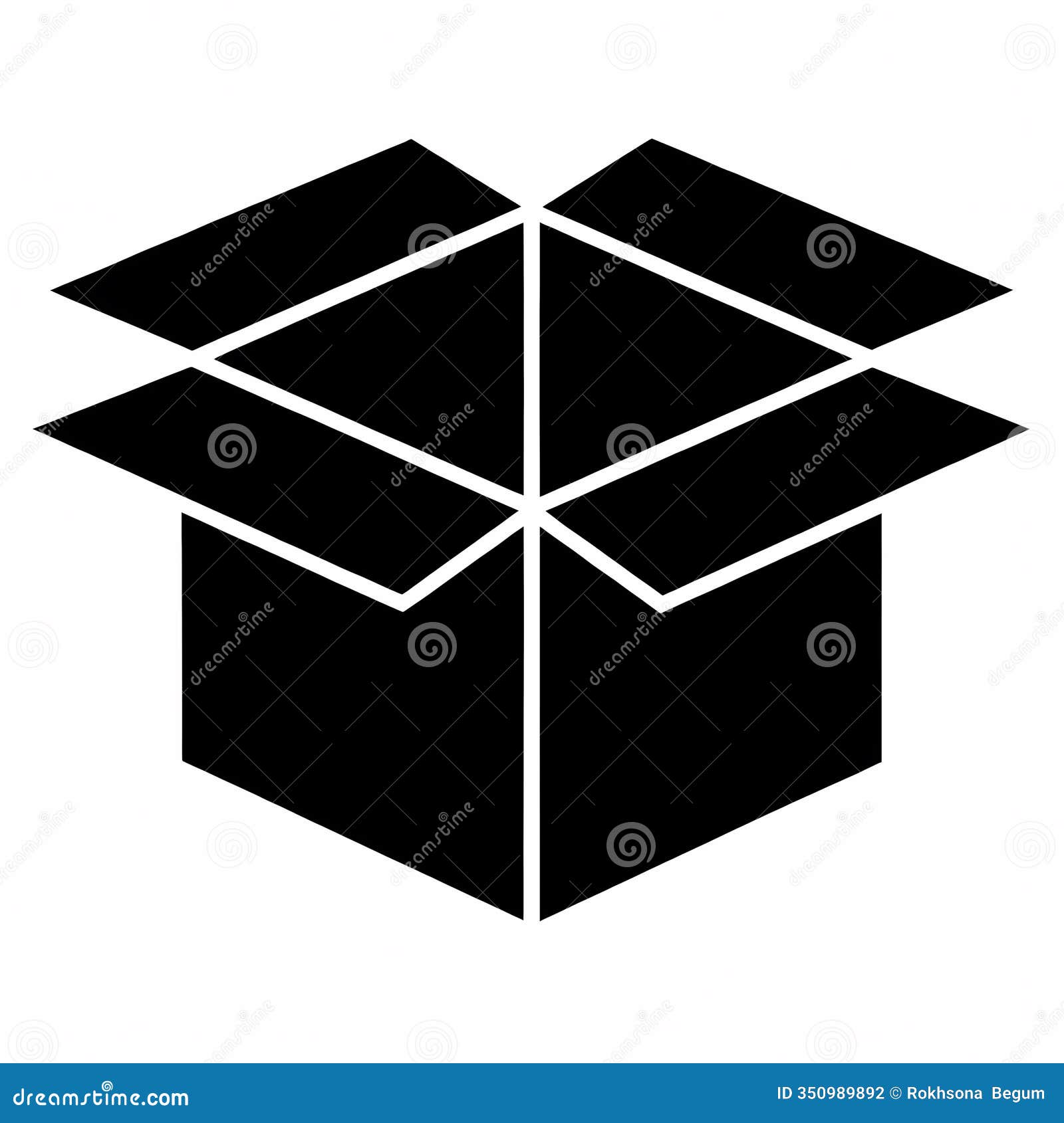 Open Cardboard Box Silhouette for Versatile Packaging Concepts Stock ...