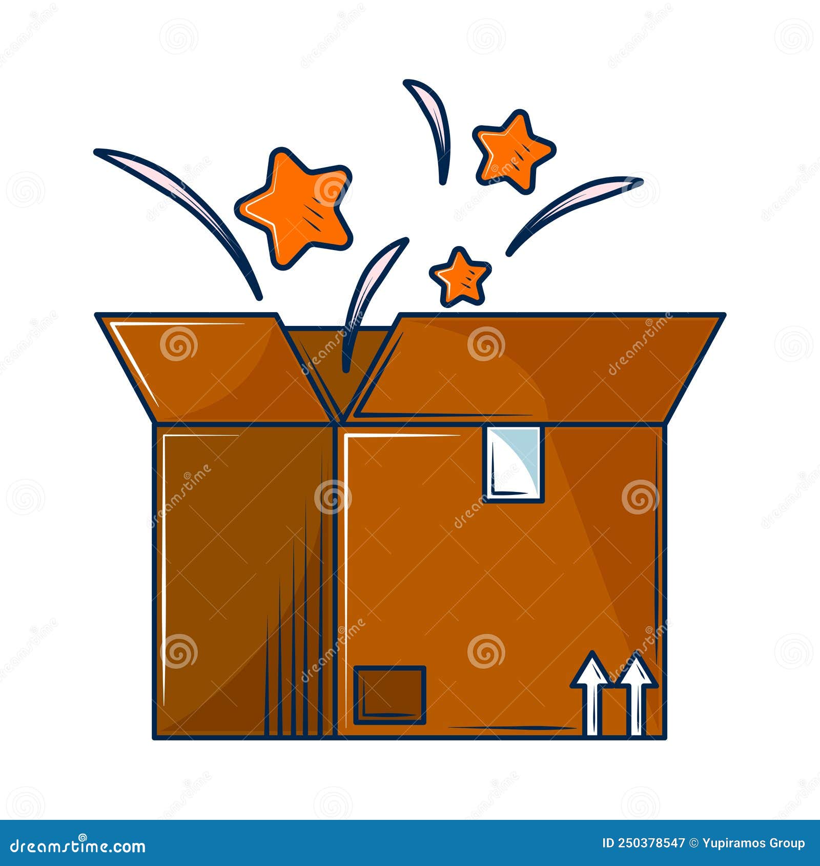 Open Cardboard Box Surprise Stock Vector - Illustration of business ...