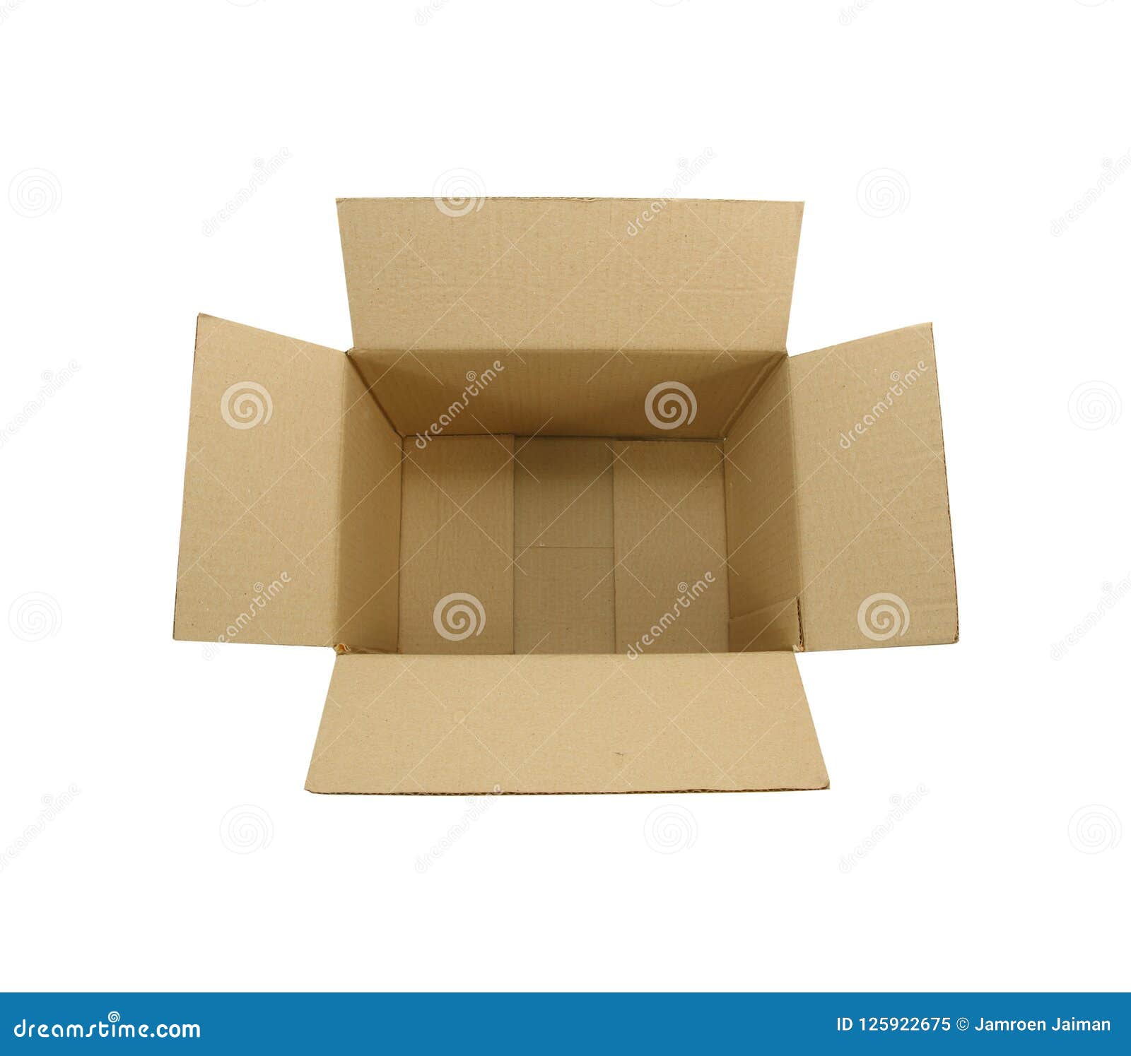 Open Cardboard Box Top View Isolated Stock Image - Image of background ...