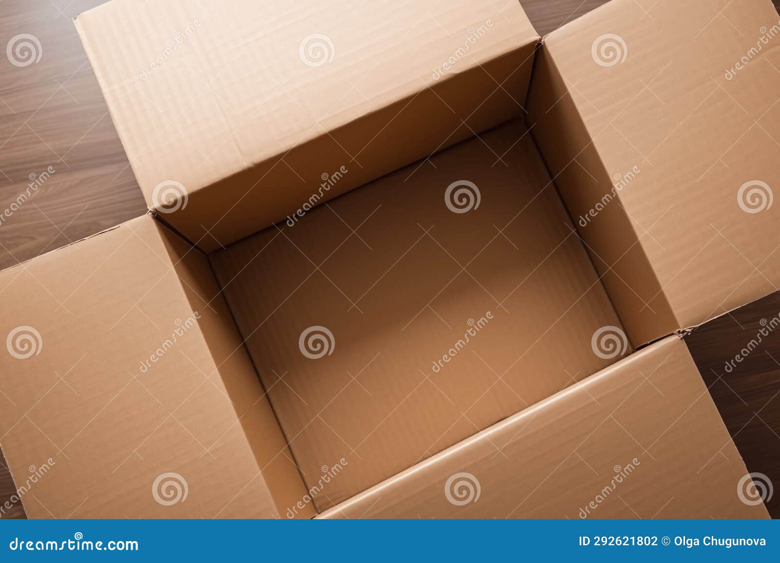 Open Cardboard Box Top View Isolated Stock Photo - Image of white ...
