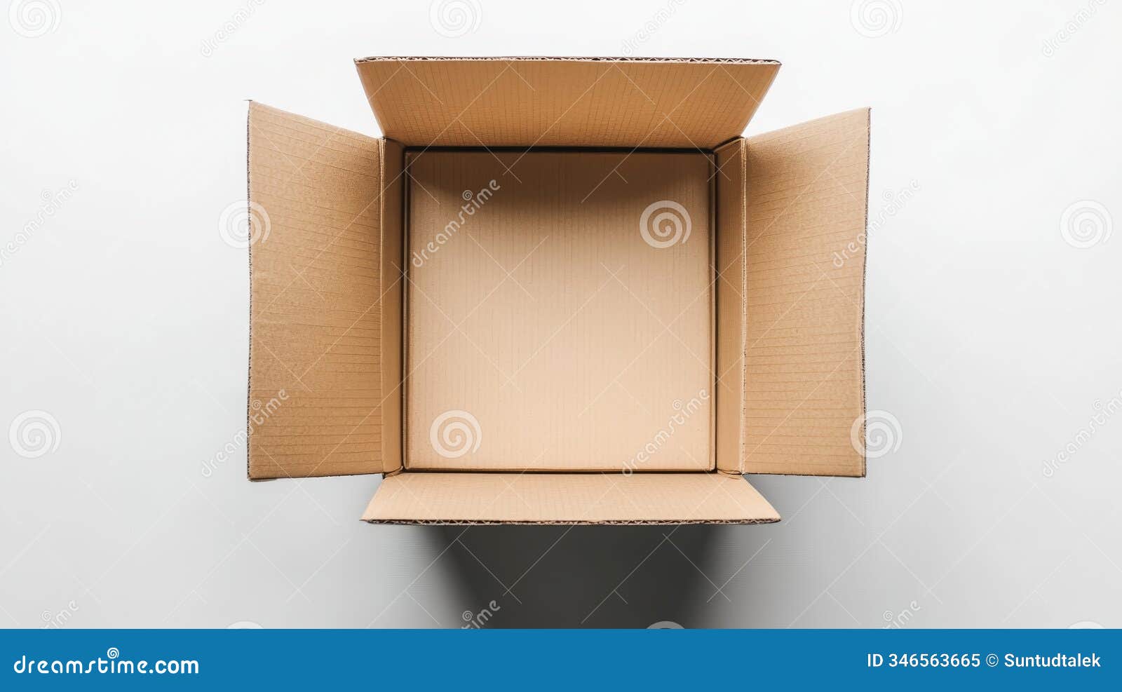 Open Cardboard Box Top View White Background Stock Illustration ...