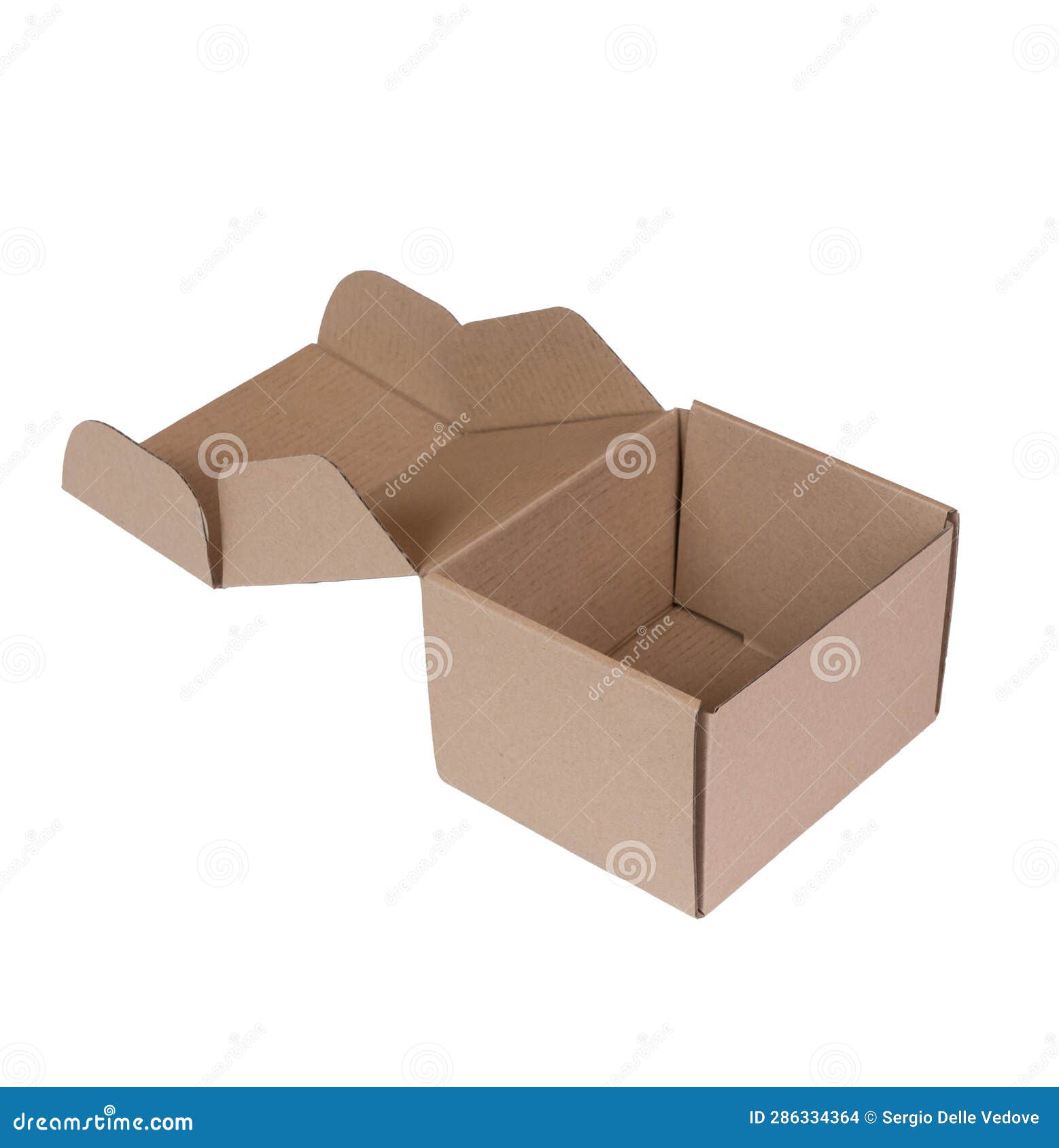 An open cardboard box stock photo. Image of distribution - 286334364