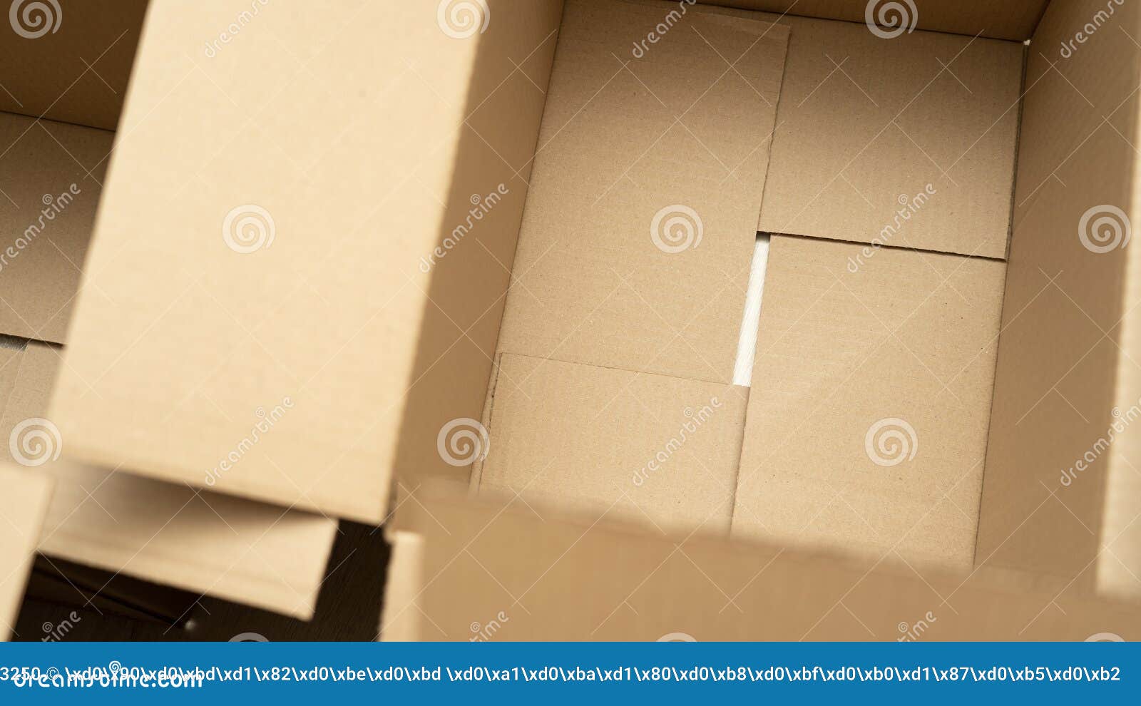 Open Cardboard Boxes Close-up, Cutout for Handle in Cardboard Box Stock ...