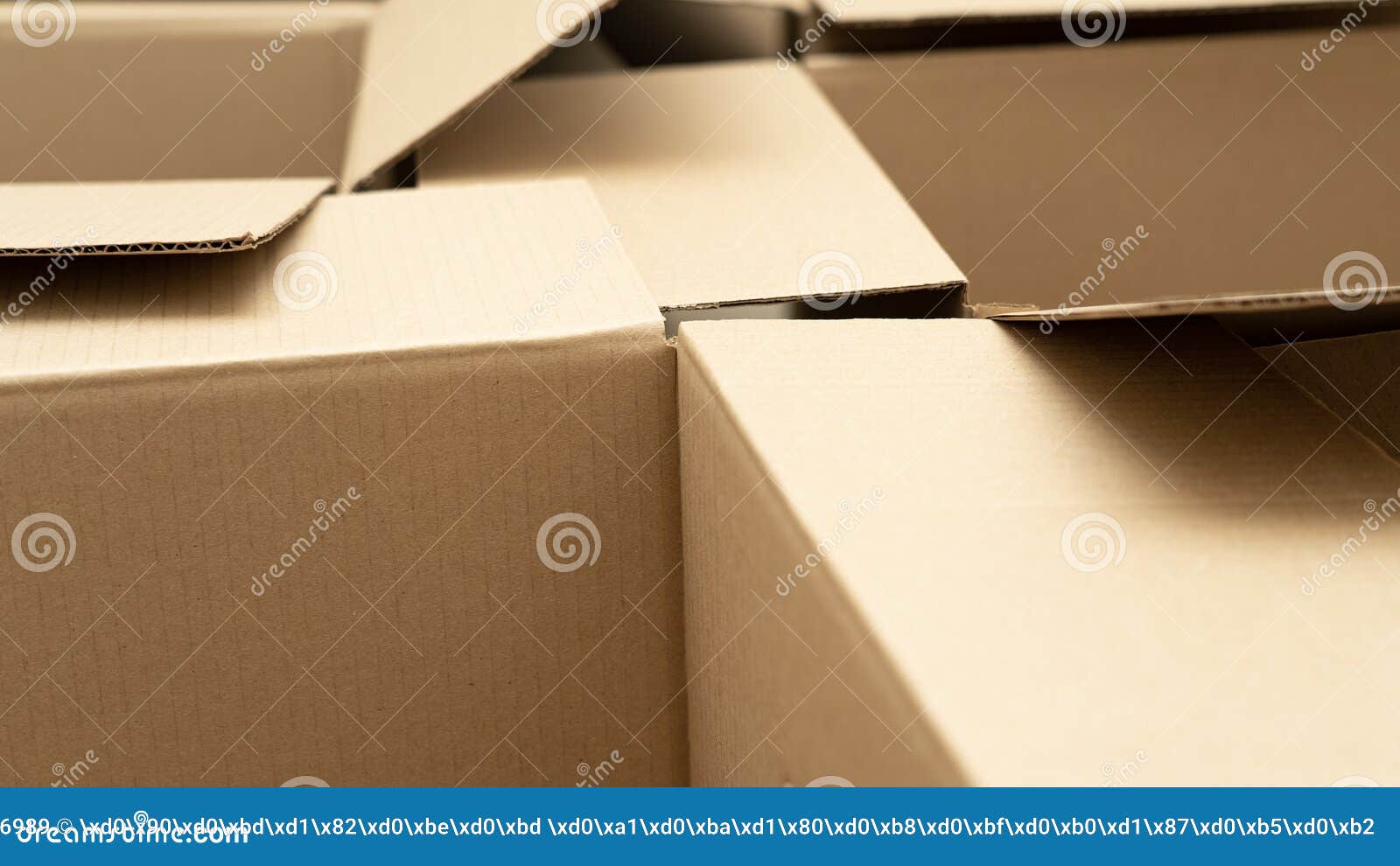 Open Cardboard Boxes Close-up, Cutout for Handle in Cardboard Box Stock ...