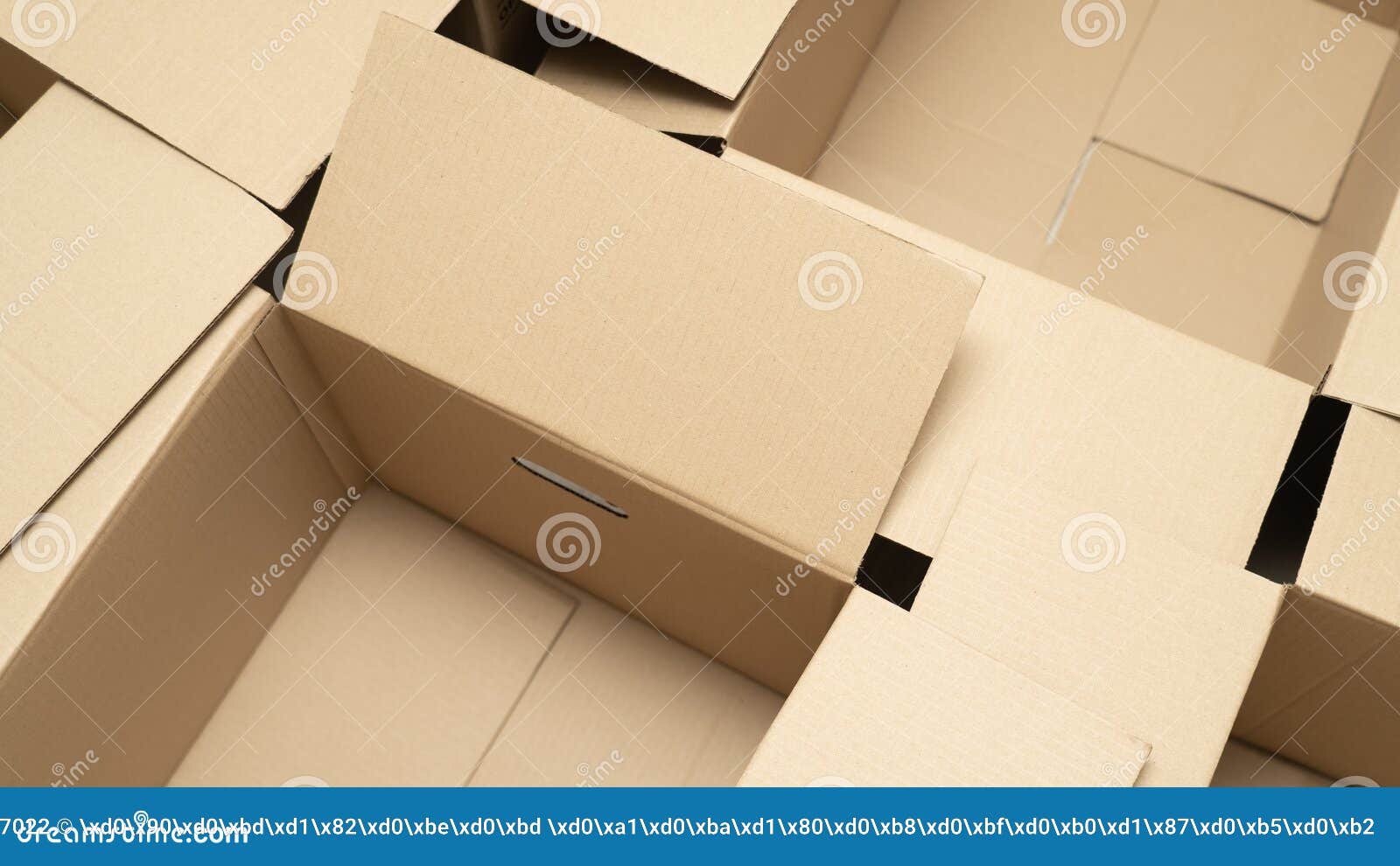 Open Cardboard Boxes Close-up, Cutout for Handle in Cardboard Box Stock ...