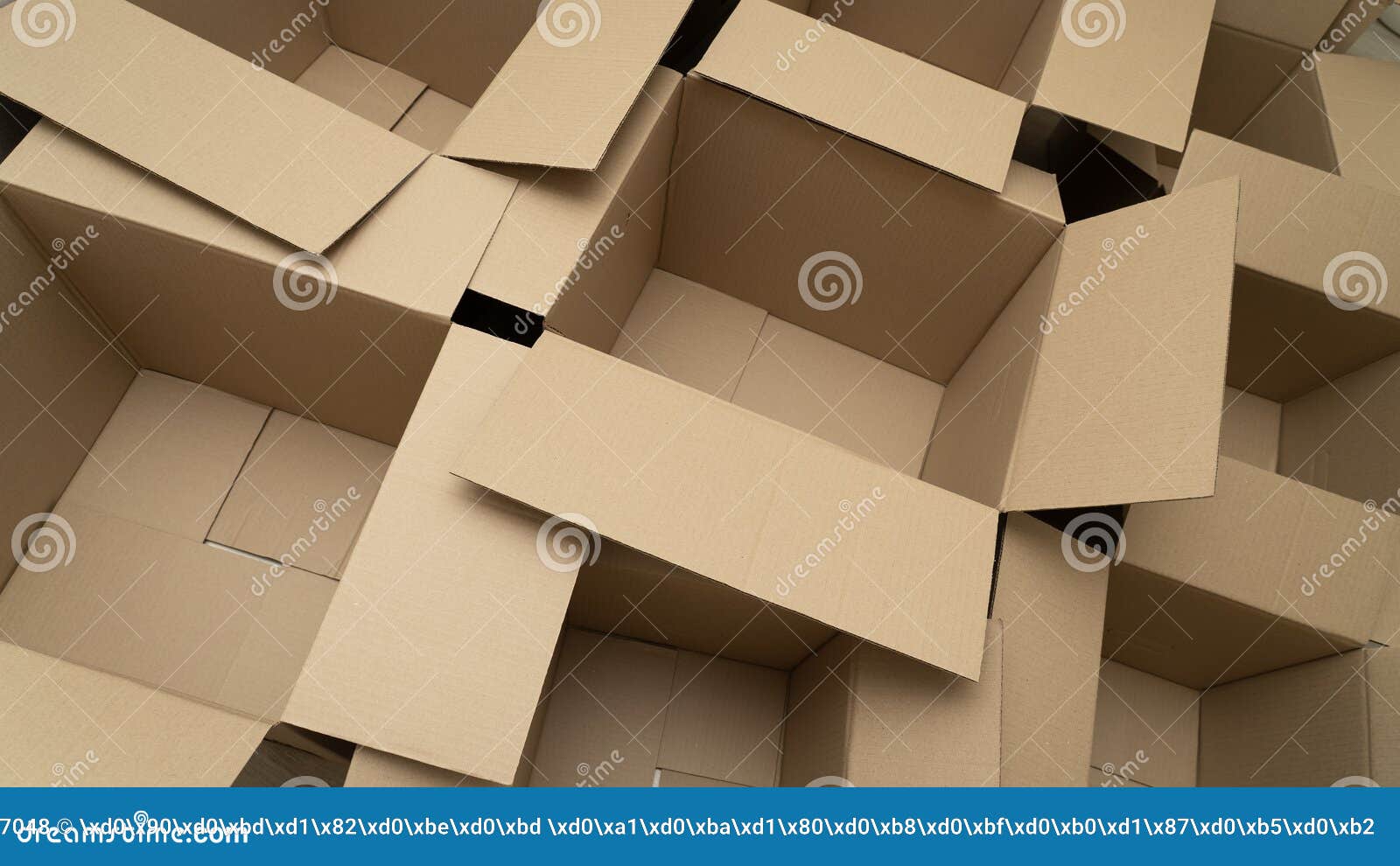 Open Cardboard Boxes Close-up, Cutout for Handle in Cardboard Box Stock ...