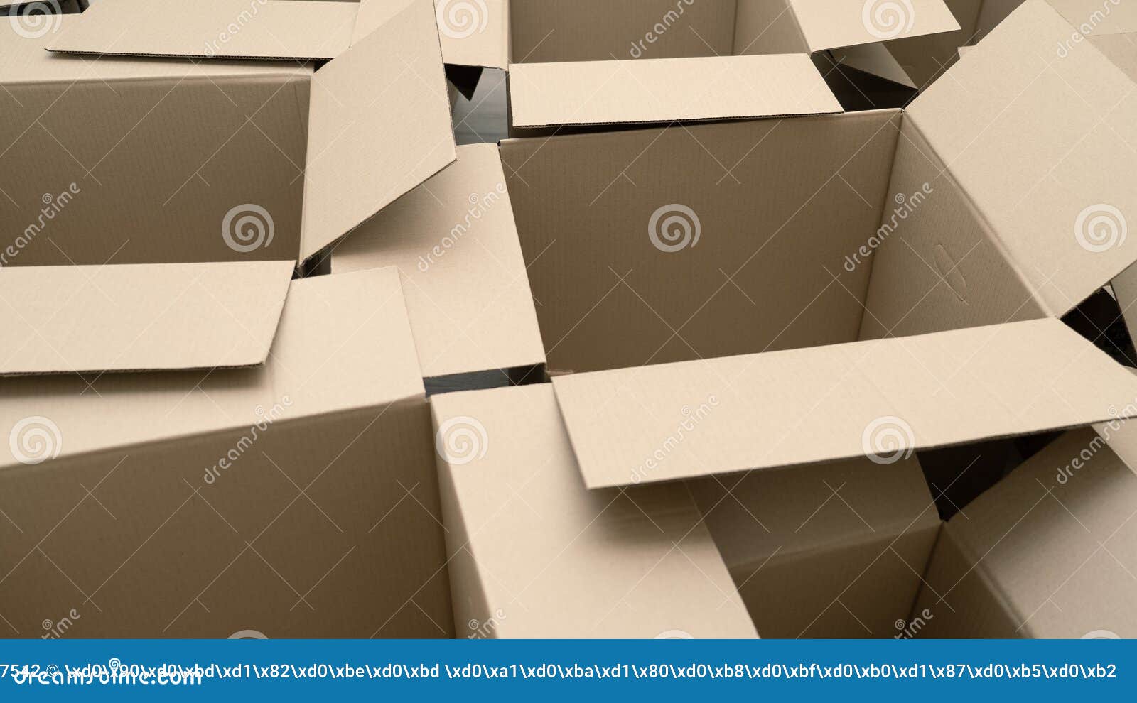 Open Cardboard Boxes Close-up, Cutout for Handle in Cardboard Box Stock ...