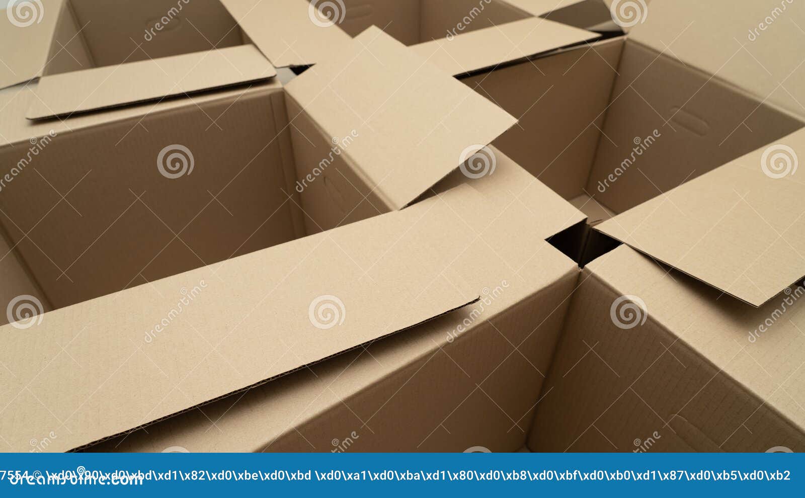 Open Cardboard Boxes Close-up, Cutout for Handle in Cardboard Box Stock ...