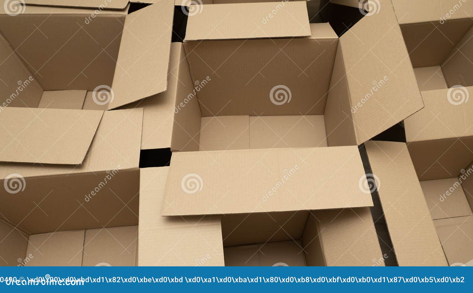 Open Cardboard Boxes Close-up, Cutout for Handle in Cardboard Box Stock ...