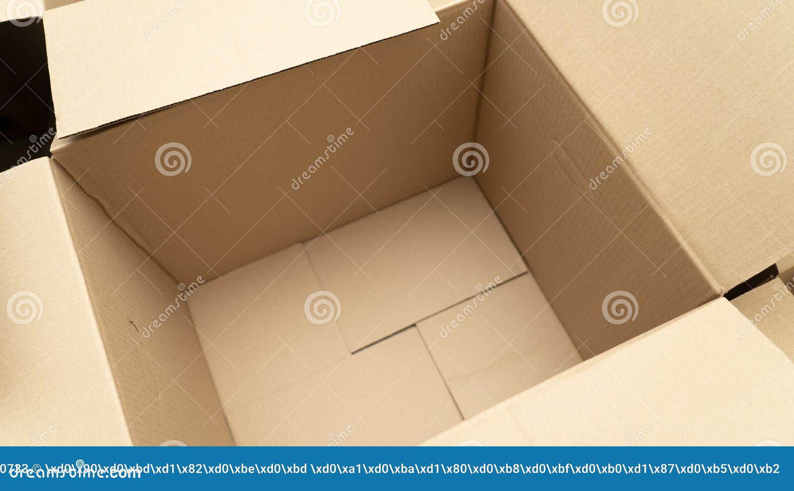 Open Cardboard Boxes Close-up, Cutout for Handle in Cardboard Box Stock ...